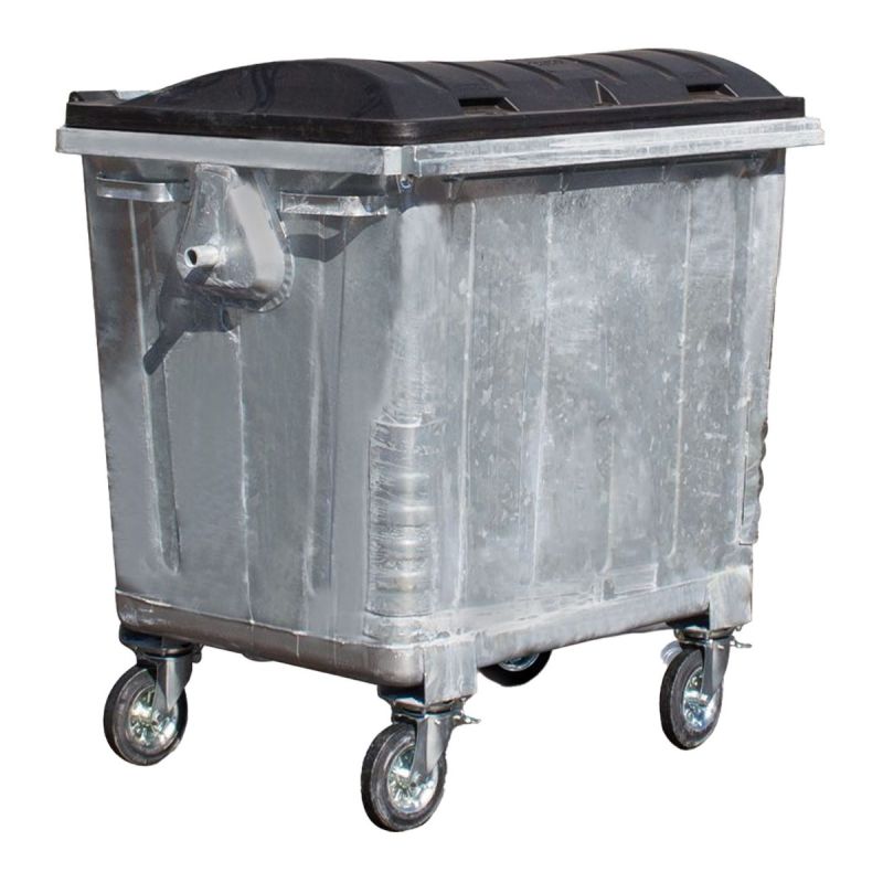 Afvalcontainer 4 wiel 1100 liter staal met dubbelwandig deksel kopen?